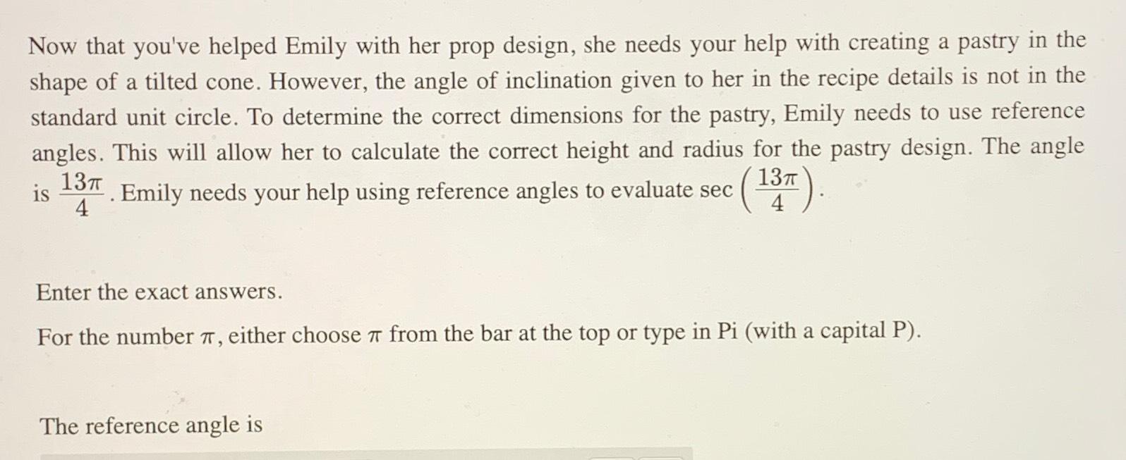 Solved Now that you've helped Emily with her prop design, | Chegg.com