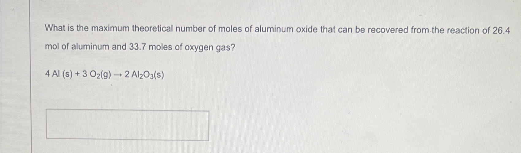 Solved What is the maximum theoretical number of moles of | Chegg.com