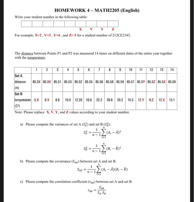 Solved Write your student number in the following table: For | Chegg.com