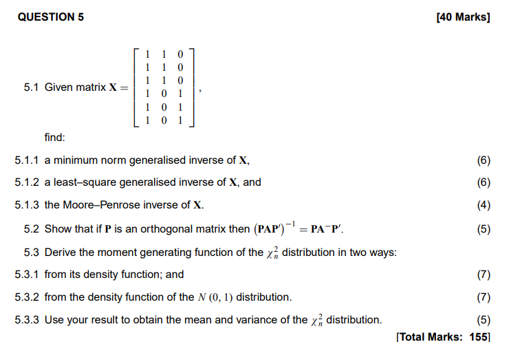 Solved 3.13.1.1 ﻿When y ﻿has a variance-covariance matrix V, | Chegg.com