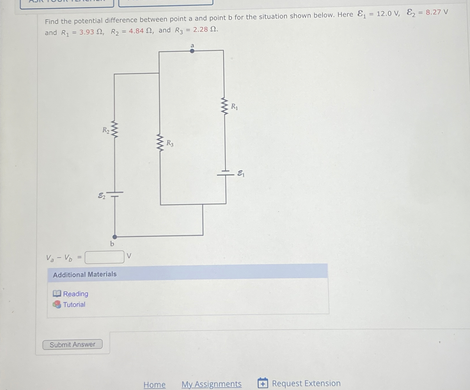 Solved Find the potential difference between point a and | Chegg.com