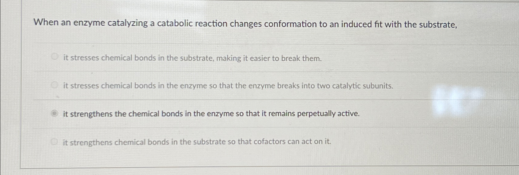 Solved When an enzyme catalyzing a catabolic reaction | Chegg.com