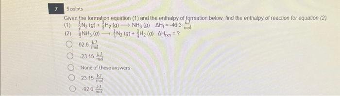 Solved Given the formation equation (1) and the enthalpy of | Chegg.com