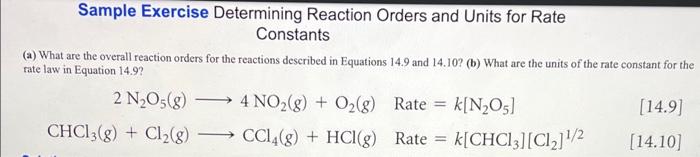 Solved Sample Exercise Determining Reaction orders and Units | Chegg.com