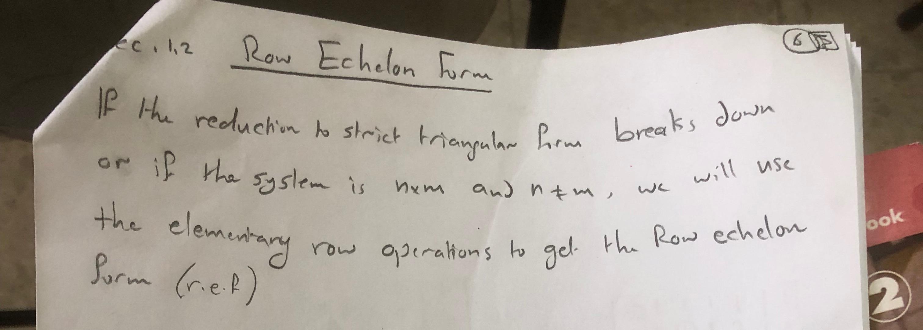 Solved c. 1,2 ﻿Row Echelon FormIf the reduction to strict | Chegg.com