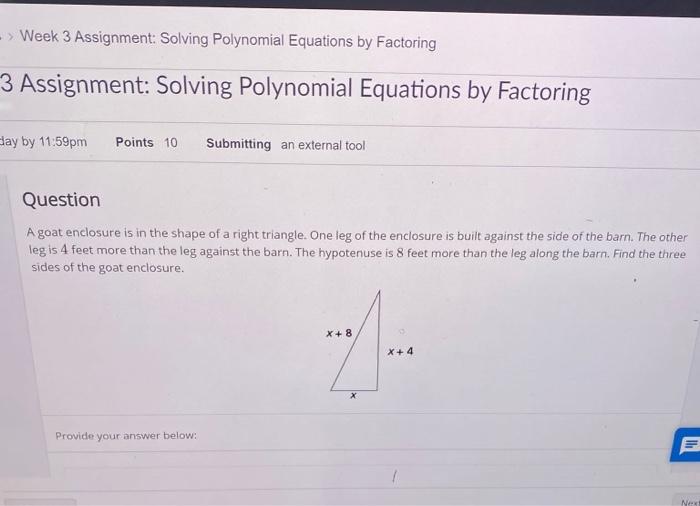 Solved -> Week 3 Assignment: Solving Polynomial Equations by | Chegg.com Solved -> Week 3 Assignment: Solving Polynomial Equations by | Chegg.com