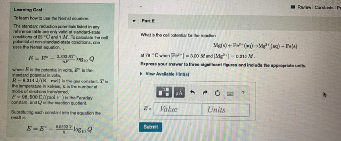 Solved Review Constants IP Part E Learning Goal: To learn | Chegg.com Solved Review Constants IP Part E Learning Goal: To learn | Chegg.com