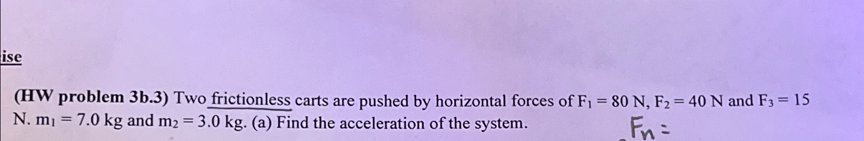 ise(HW problem 3b.3) ﻿Two frictionless carts are | Chegg.com