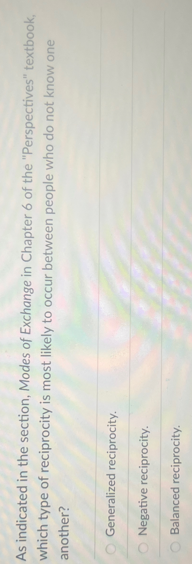 Solved As indicated in the section, Modes of Exchange in | Chegg.com