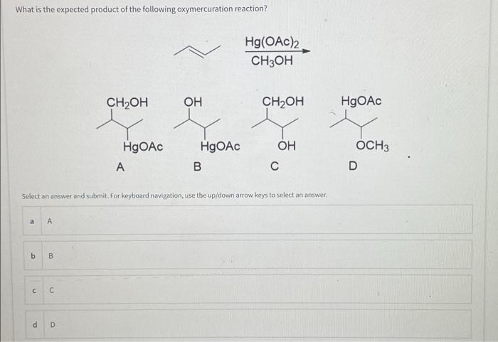 Solved What is the expected product of the following | Chegg.com