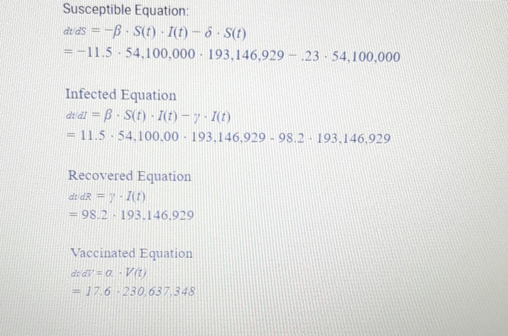 Susceptible Equation: | Chegg.com