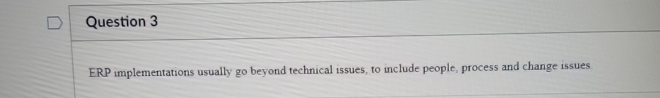 Solved Question 3ERP implementations usually go beyond | Chegg.com Solved Question 3ERP implementations usually go beyond | Chegg.com