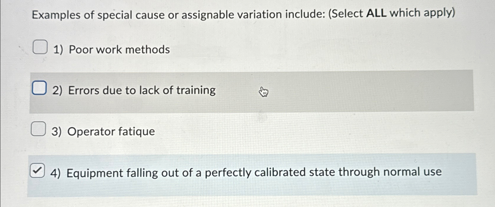 Solved Examples of special cause or assignable variation | Chegg.com