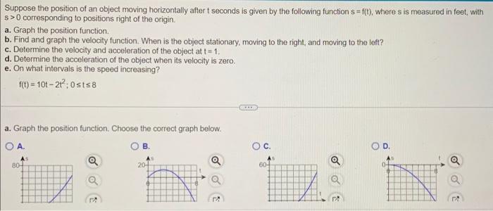 Solved Suppose the position of an object moving horizontally | Chegg.com
