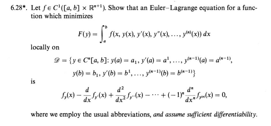 28∗. Let f∈C1([a,b]×Rn+1). Show that an | Chegg.com
