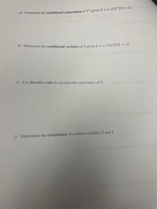 Solved G Determine The Conditional Expectation Of Y2 Given