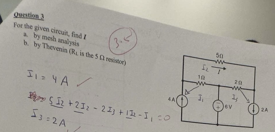 Solved Question 3for The Given Circuit Find Ia ﻿by Mesh 