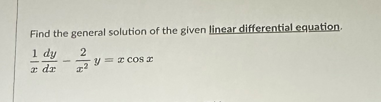Solved Find the general solution of the given linear | Chegg.com