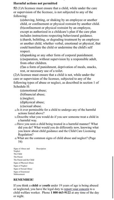 Solved Harmful actions not permitted 52 (1)A licensee must | Chegg.com