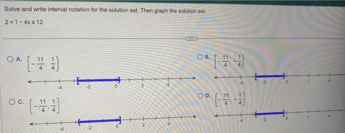 Solved Solve and write interval notation for the solution | Chegg.com