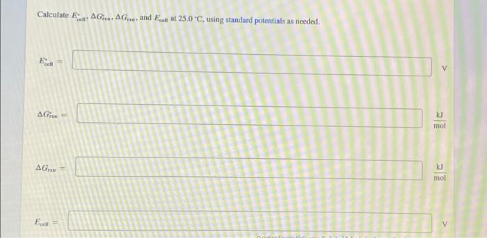 Solved Write the net cell equation for this electrochemical | Chegg.com
