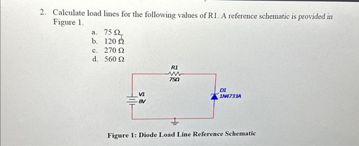 Solved Calculate load lines for the following values of R1. | Chegg.com