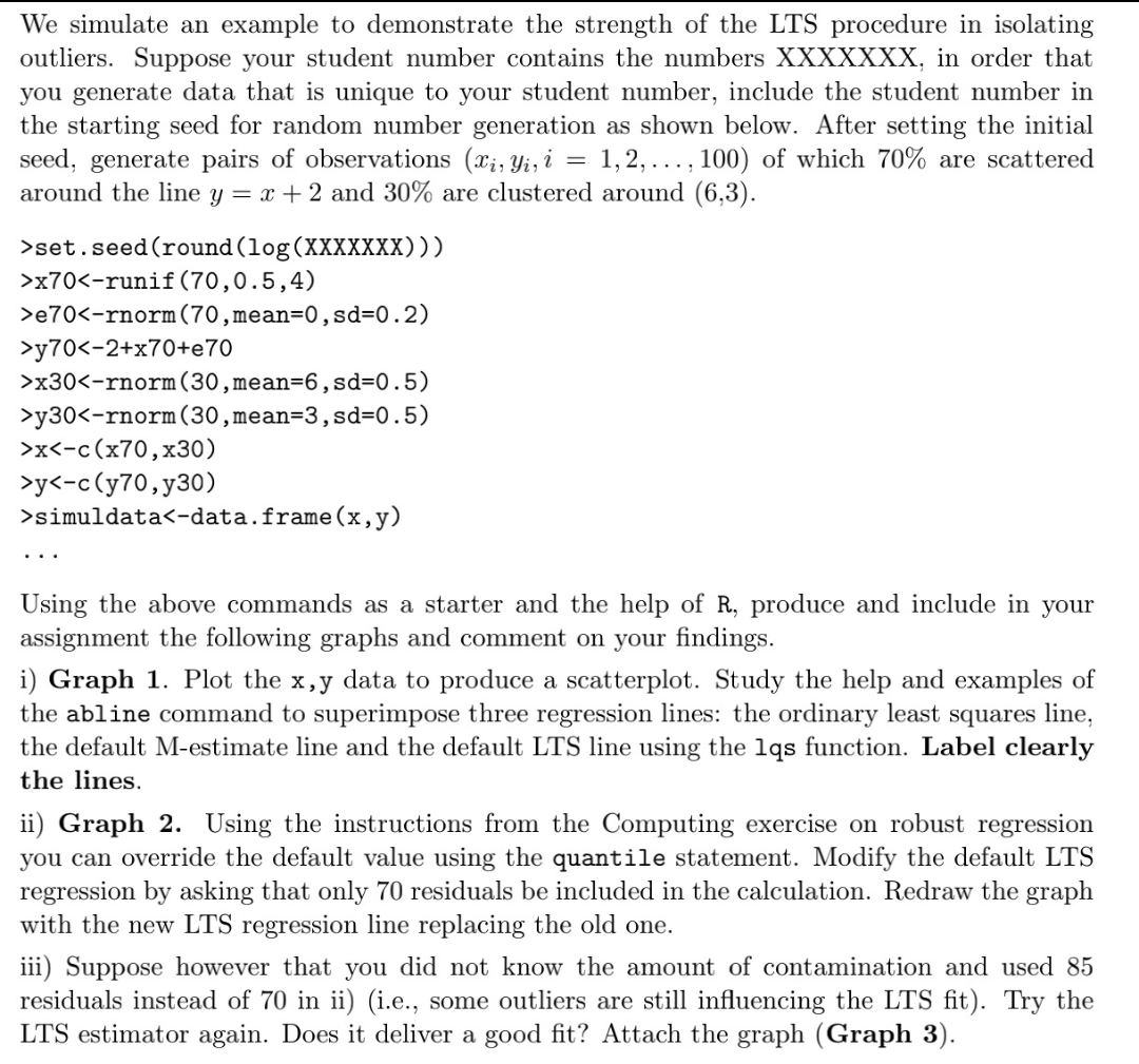 Solved please provide Rstudio screenshots and pleas don't | Chegg.com