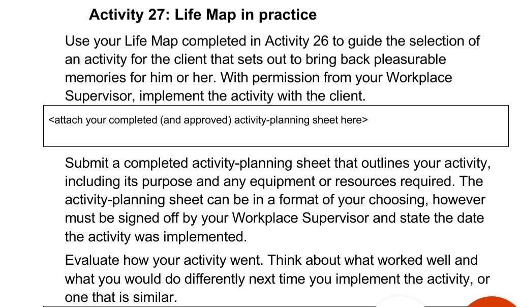 Solved Activity 27: Life Map in practice Use your Life Map | Chegg.com