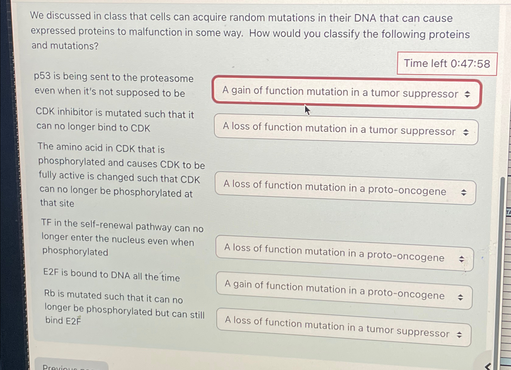 Solved We discussed in class that cells can acquire random | Chegg.com