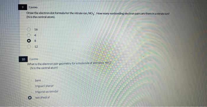 Solved Draw the electron dot formula for the nitrate ion, | Chegg.com