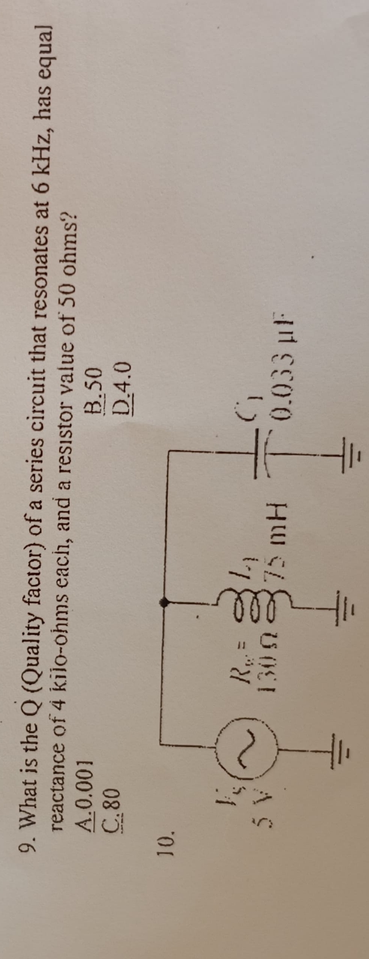 Solved What is the Q (Quality factor) ﻿of a series circuit | Chegg.com