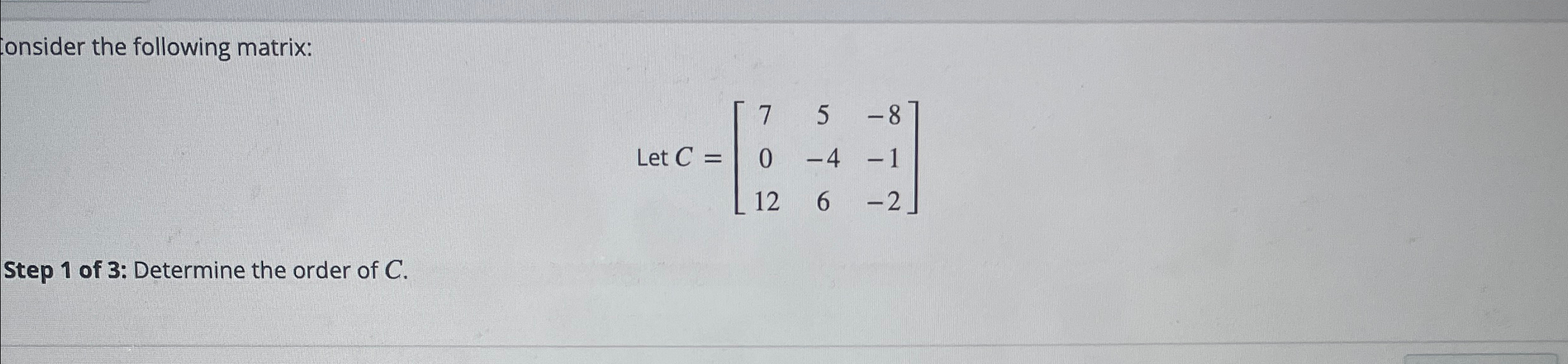 Solved onsider the following matrix:Let | Chegg.com