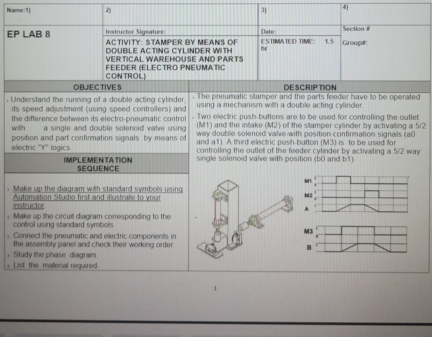 Solved sfc circuit of this pneumatic lab | Chegg.com