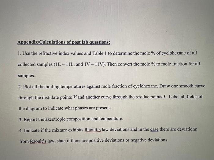 Solved TABLE 1:TABLE 2:1. Use the refractive index values | Chegg.com