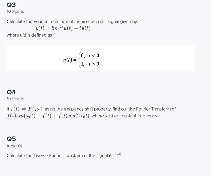 Solved y(t)=5e−3tu(t)+tu(t). where u(t) is defined as | Chegg.com