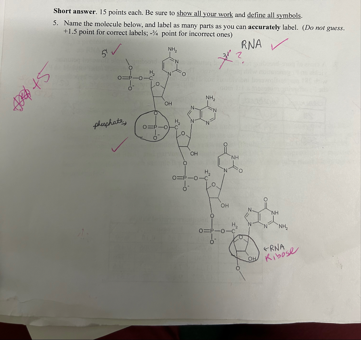 Solved Short answer. 15 ﻿points each. Be sure to show all | Chegg.com