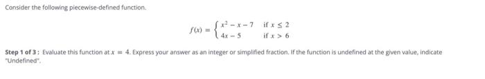 Solved Consider the following piecewise-defined function. | Chegg.com
