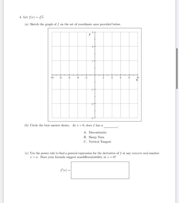 Solved 4. Let f(x)=3x (a) Sketch the graph of f on the set | Chegg.com