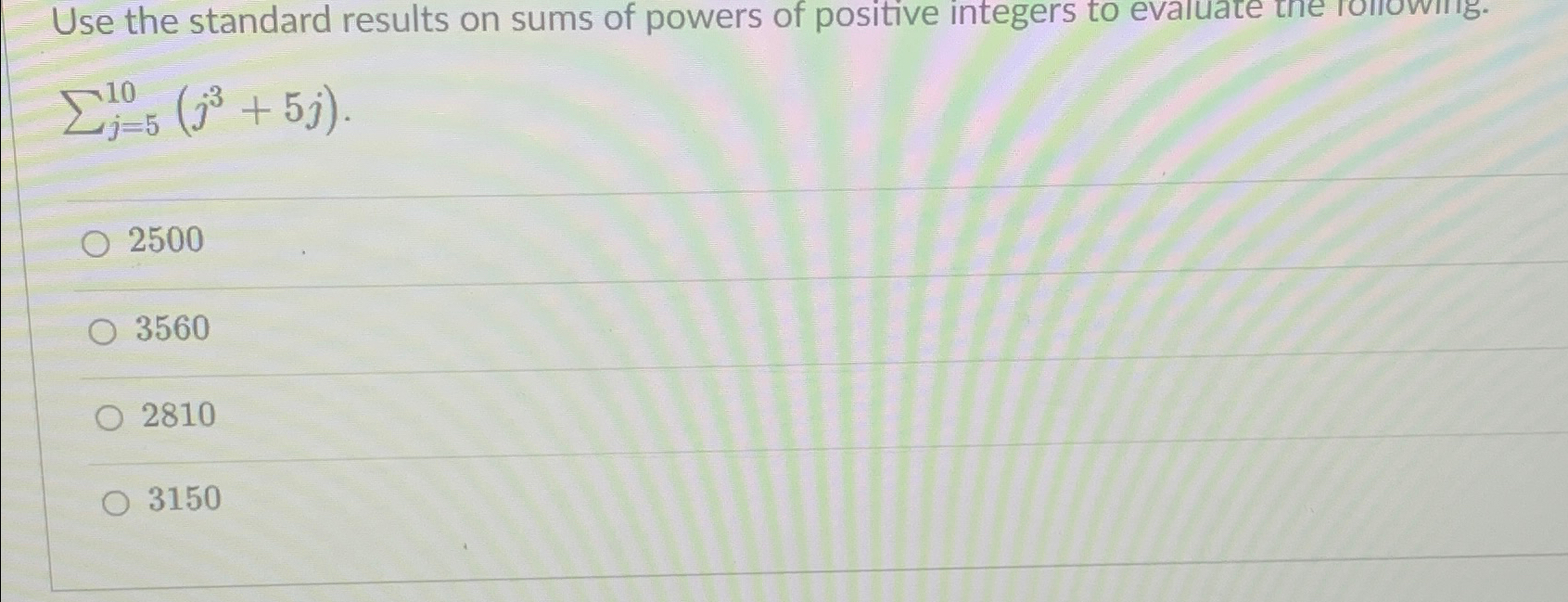 Solved Use the standard results on sums of powers of | Chegg.com