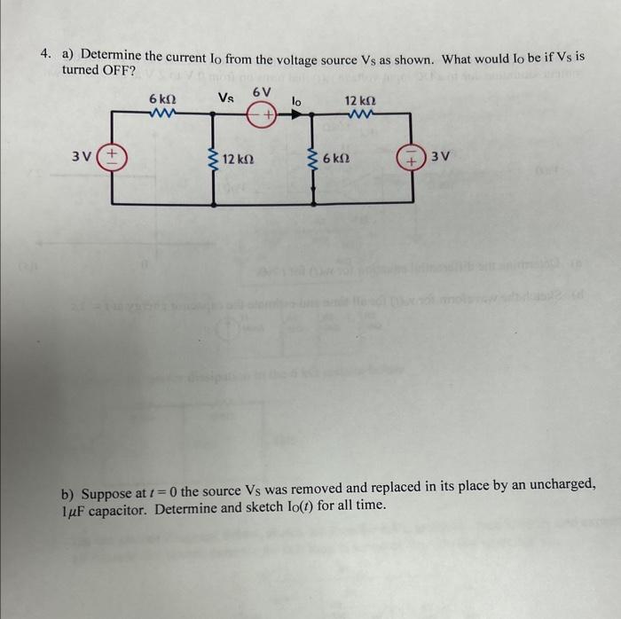 Solved 4. a) Determine the current Io from the voltage | Chegg.com