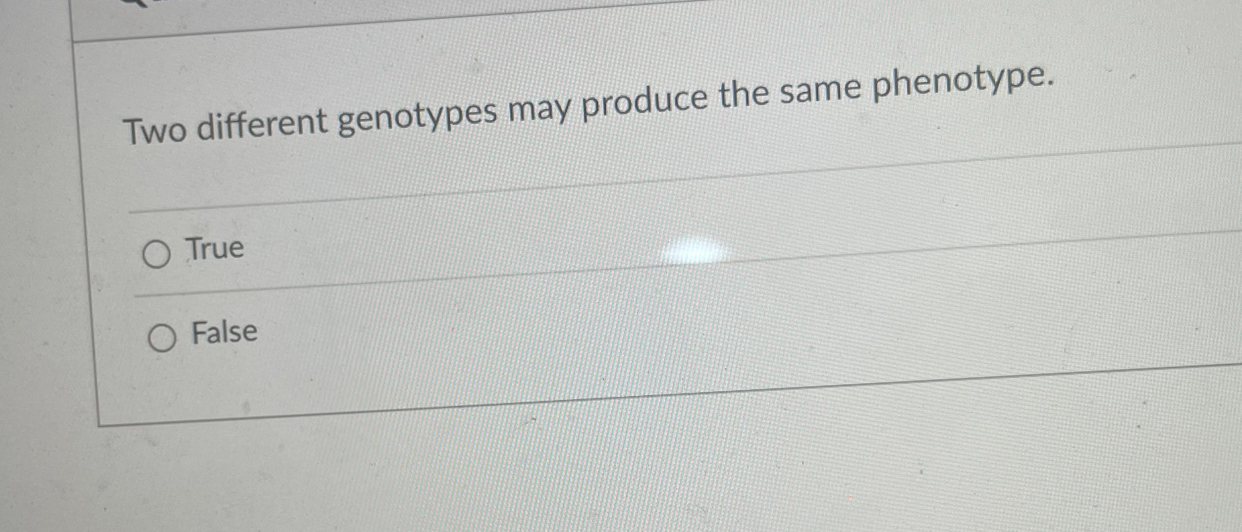 Solved Two different genotypes may produce the same | Chegg.com