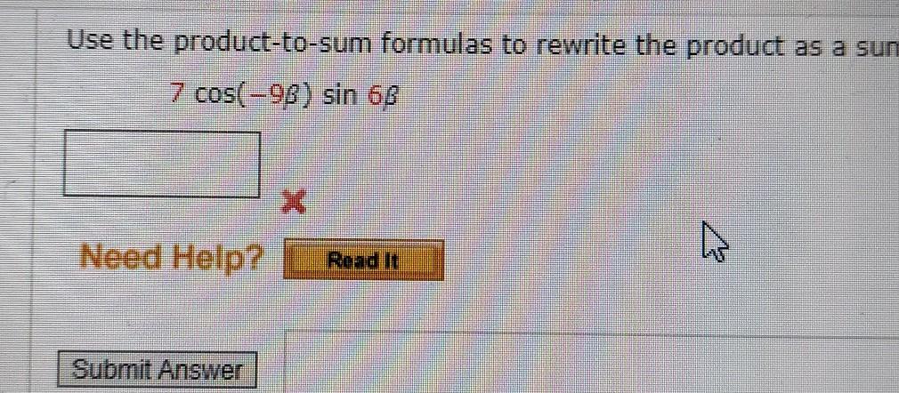 Solved use the product to sum formulas to rewrite the | Chegg.com