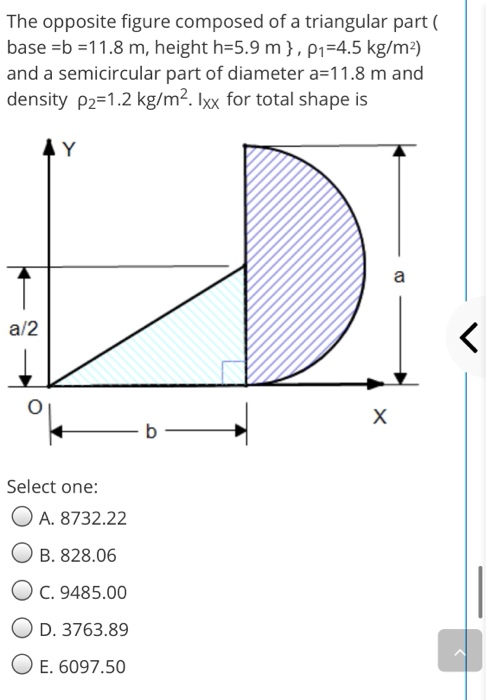 Solved The opposite figure composed of a triangular part ( | Chegg.com