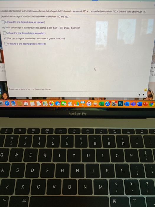 Solved A certain standardized tests math scores have a | Chegg.com