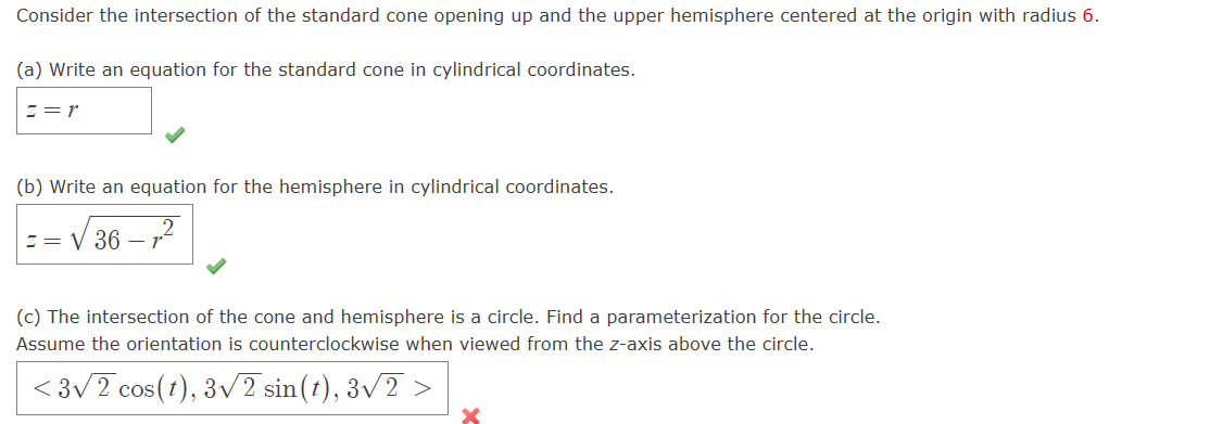 Solved Consider the intersection of the standard cone | Chegg.com