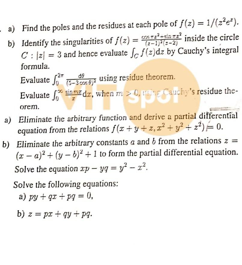 Solved 27 a) Find the poles and the residues at each pole of | Chegg.com