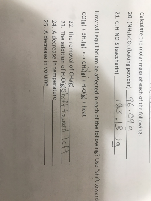 Solved Calculate the molar mass of each of the following: | Chegg.com