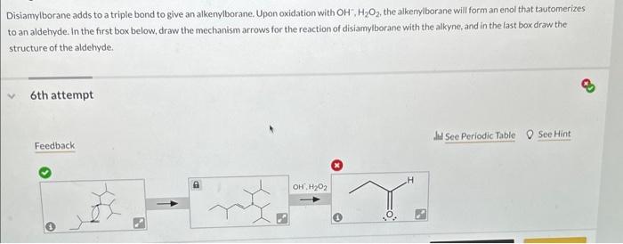 Solved Disiamylborane adds to a triple bond to give an | Chegg.com