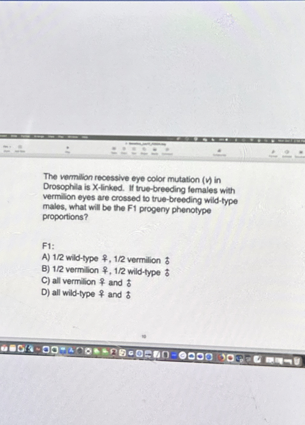 Solved The vermilion recessive eye color mutation ( v ) | Chegg.com