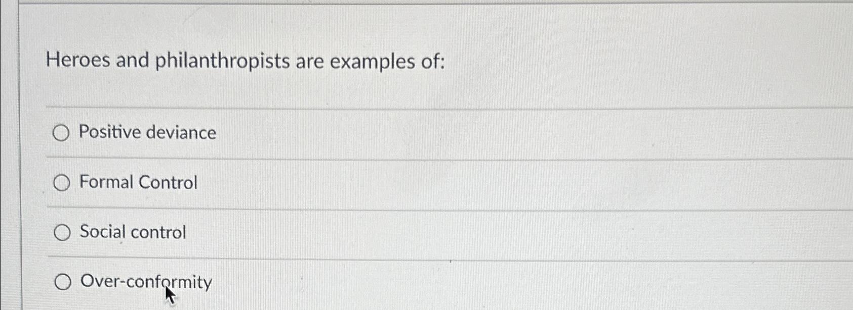 Solved Heroes and philanthropists are examples of:Positive | Chegg.com